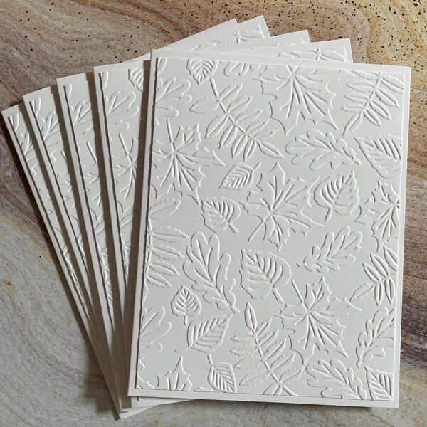 White Embossed Cards - Etsy