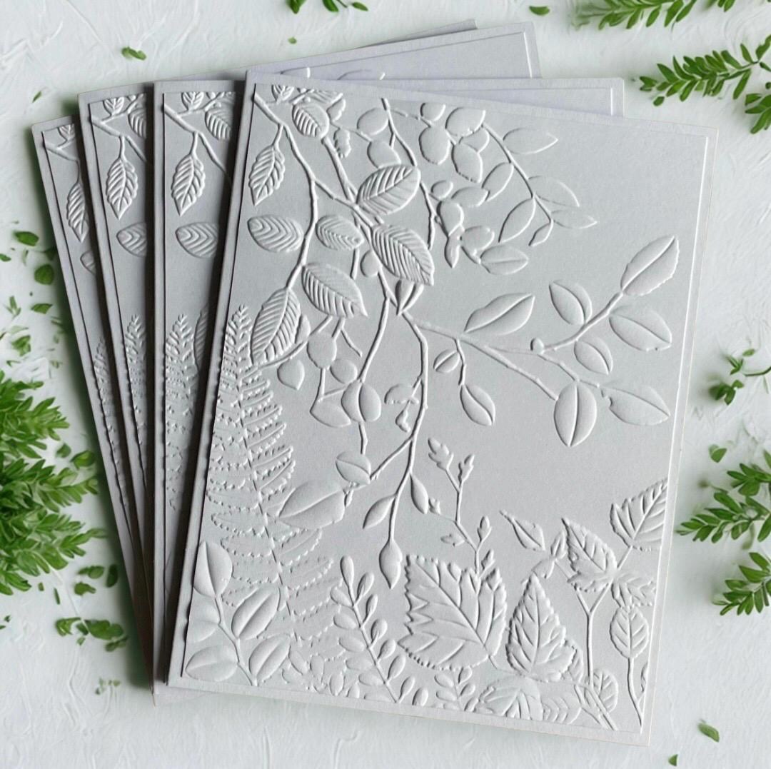 Embossed Floral Greeting Card Set: Handmade Blank Cards - Etsy