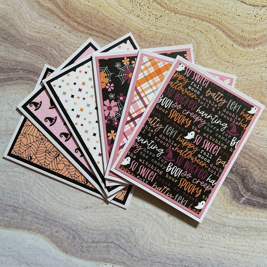 Halloween Card Set, Handmade Cards, Halloween Cards, Birthday Cards ...