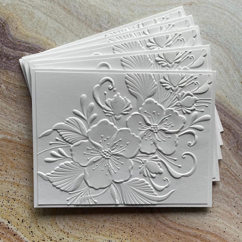 Embossed Cards - Etsy