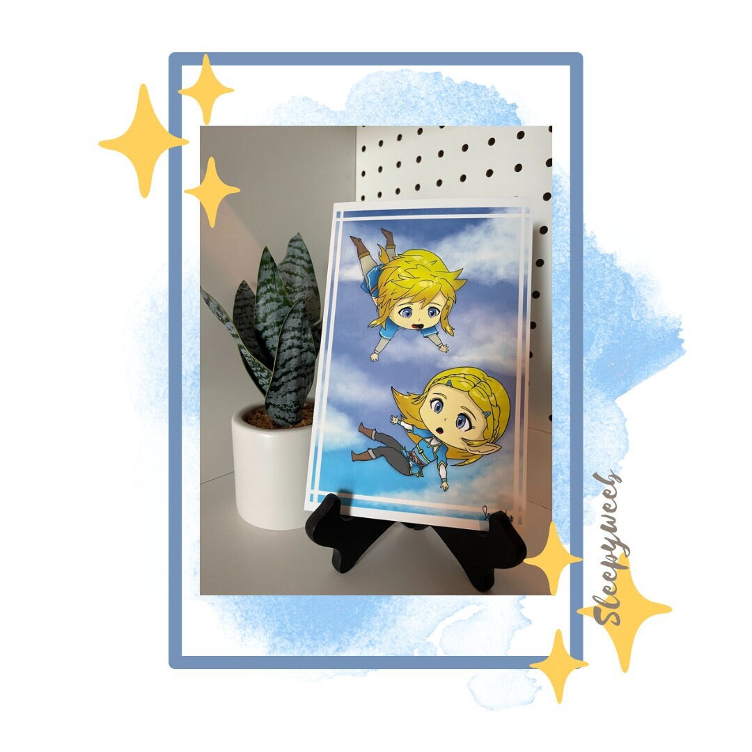 Link and Zelda/ Legend of Zelda Print/ Breath of the Wild/ Video Game ...
