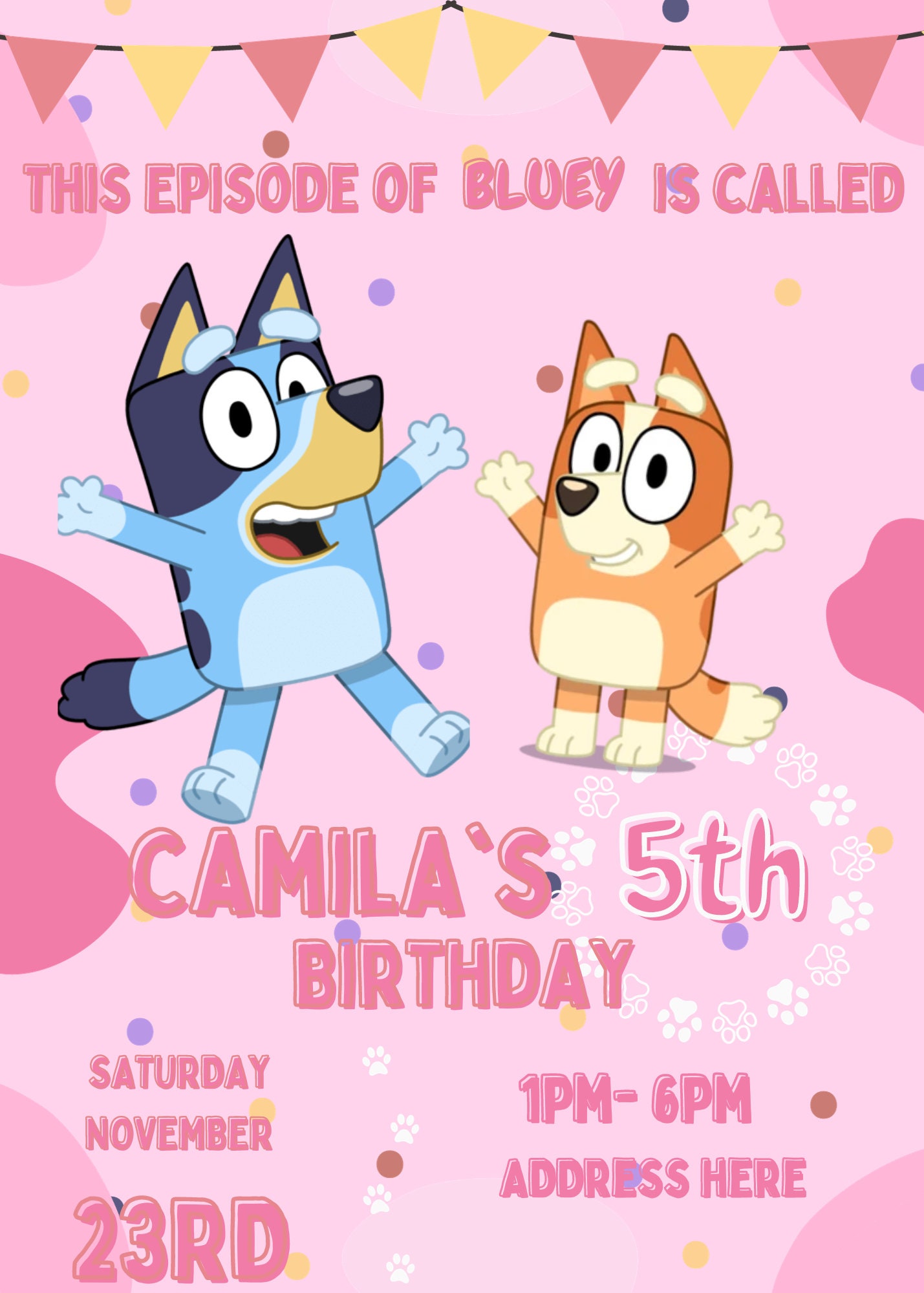Bluey Editable Digital Download Invitation - Etsy Canada