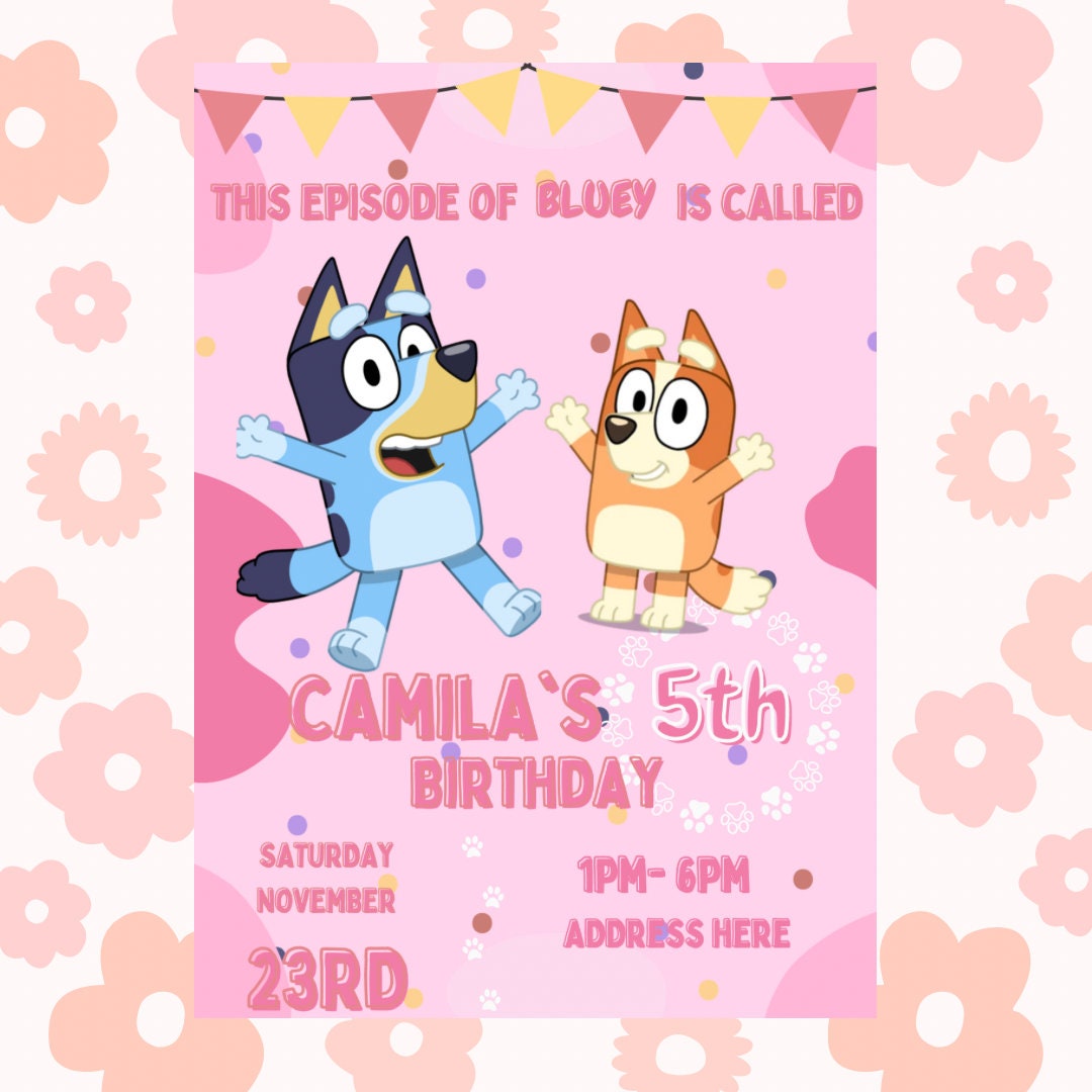Bluey Editable Digital Download Invitation - Etsy Canada