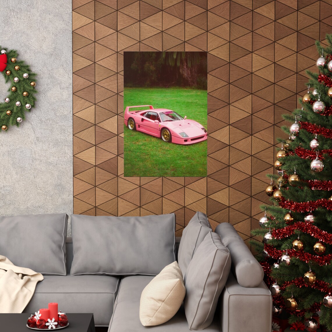 Pink Ferrari F40 Car Poster - Etsy