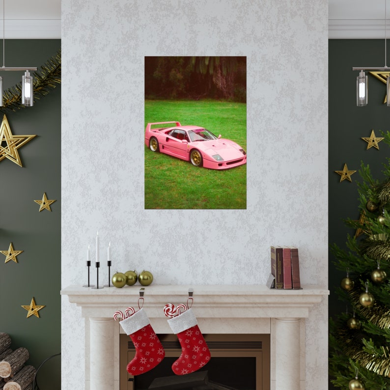 Pink Ferrari F40 Car Poster - Etsy