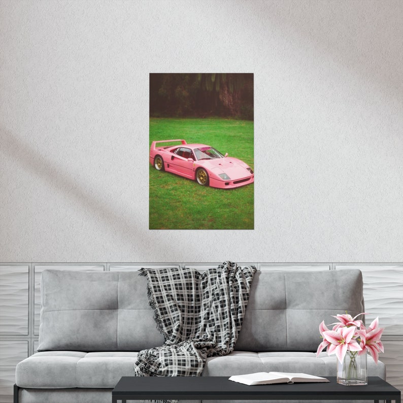 Pink Ferrari F40 Car Poster - Etsy