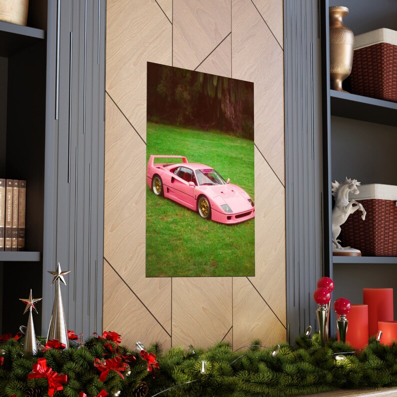 Pink Ferrari F40 Car Poster - Etsy