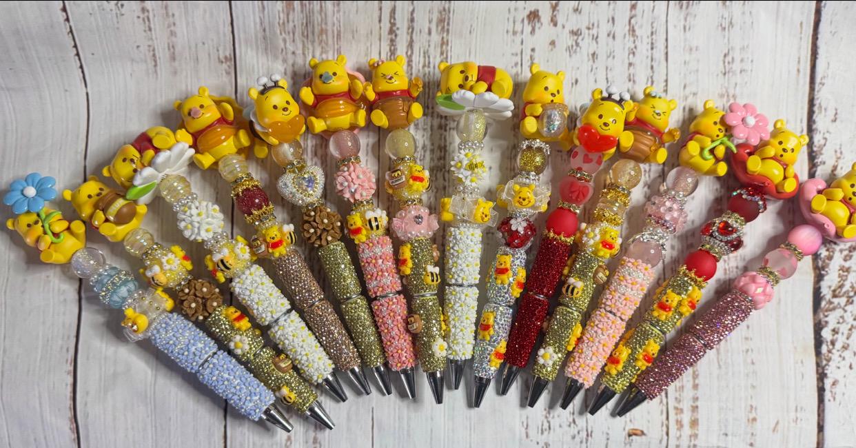 Winnie the Pooh Character Beaded Pens - Etsy
