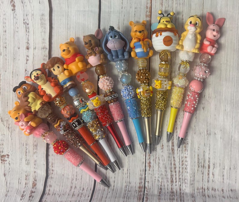 Winnie the Pooh Character Beaded Pens - Etsy