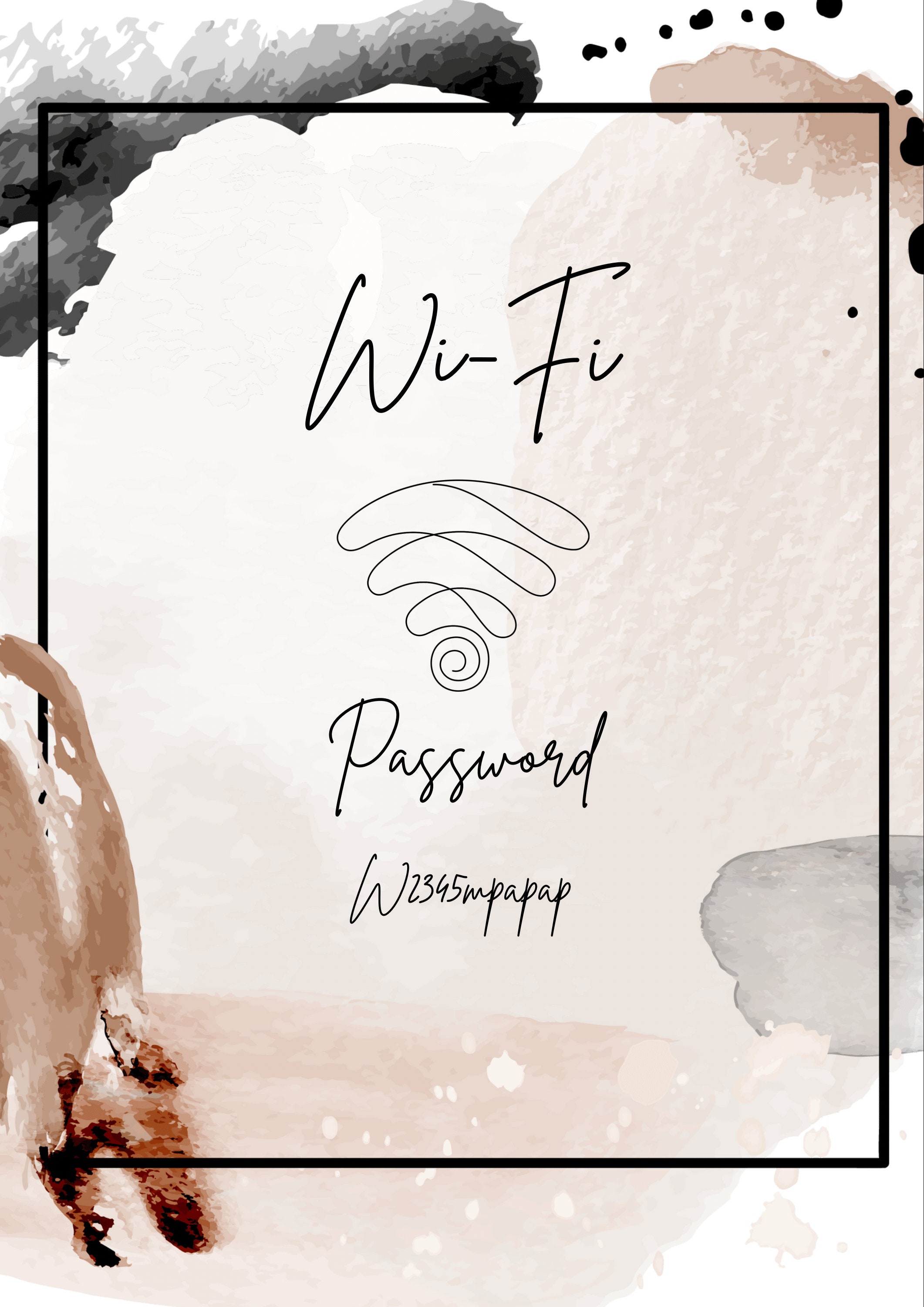 Wi-fi Password Sign Printable, Wi-fi Sign Printable, WI-FI Password ...