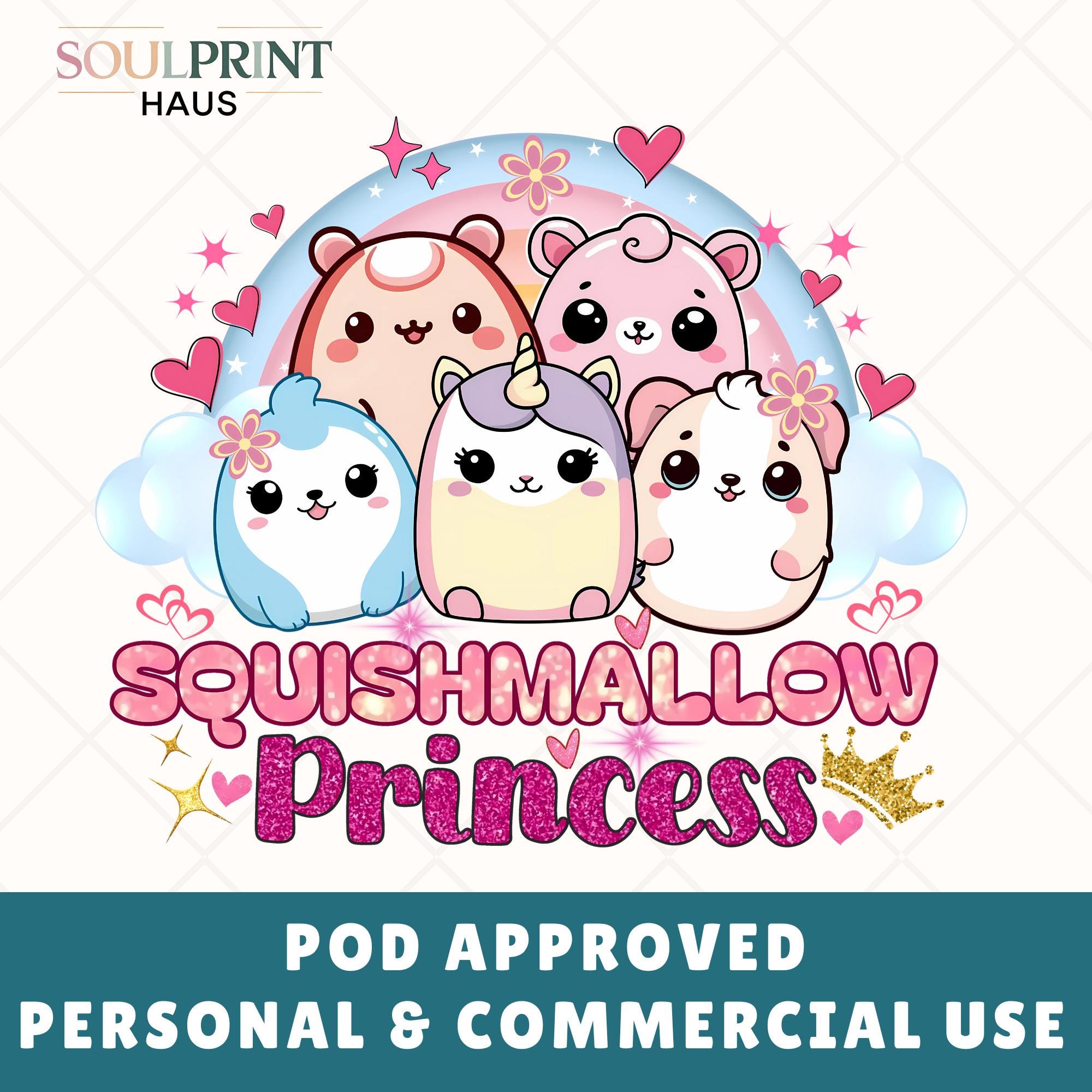 Squishmallow Princess Birthday PNG: Party Favor Design (digital ...