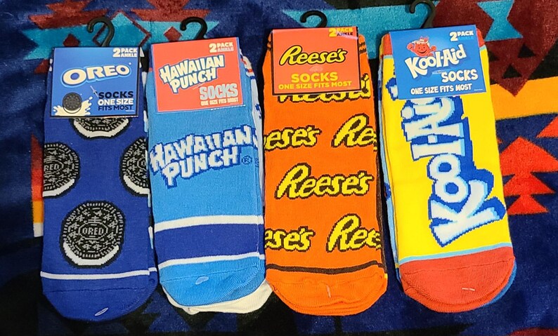 Novelty Socks Snacks Cereal Soda Chips Drinks 2 Pack - Etsy