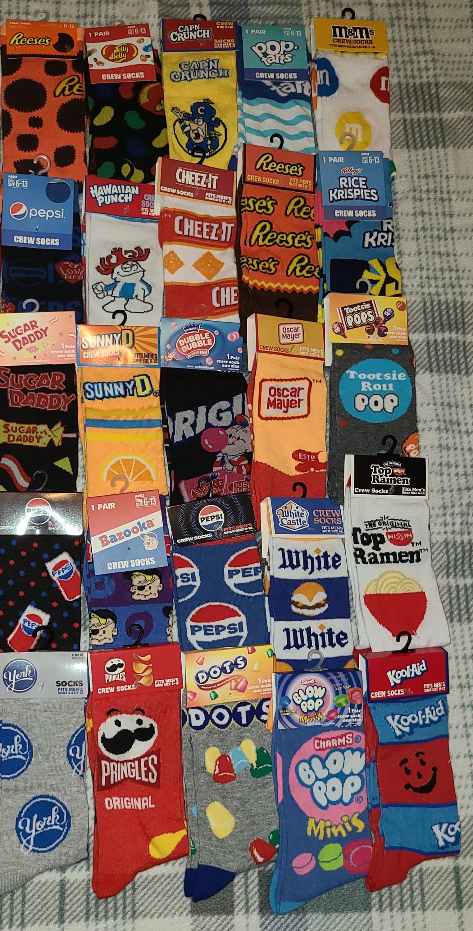 Novelty Socks Snacks Cereal Soda Chips Drinks Crew Socks - Etsy
