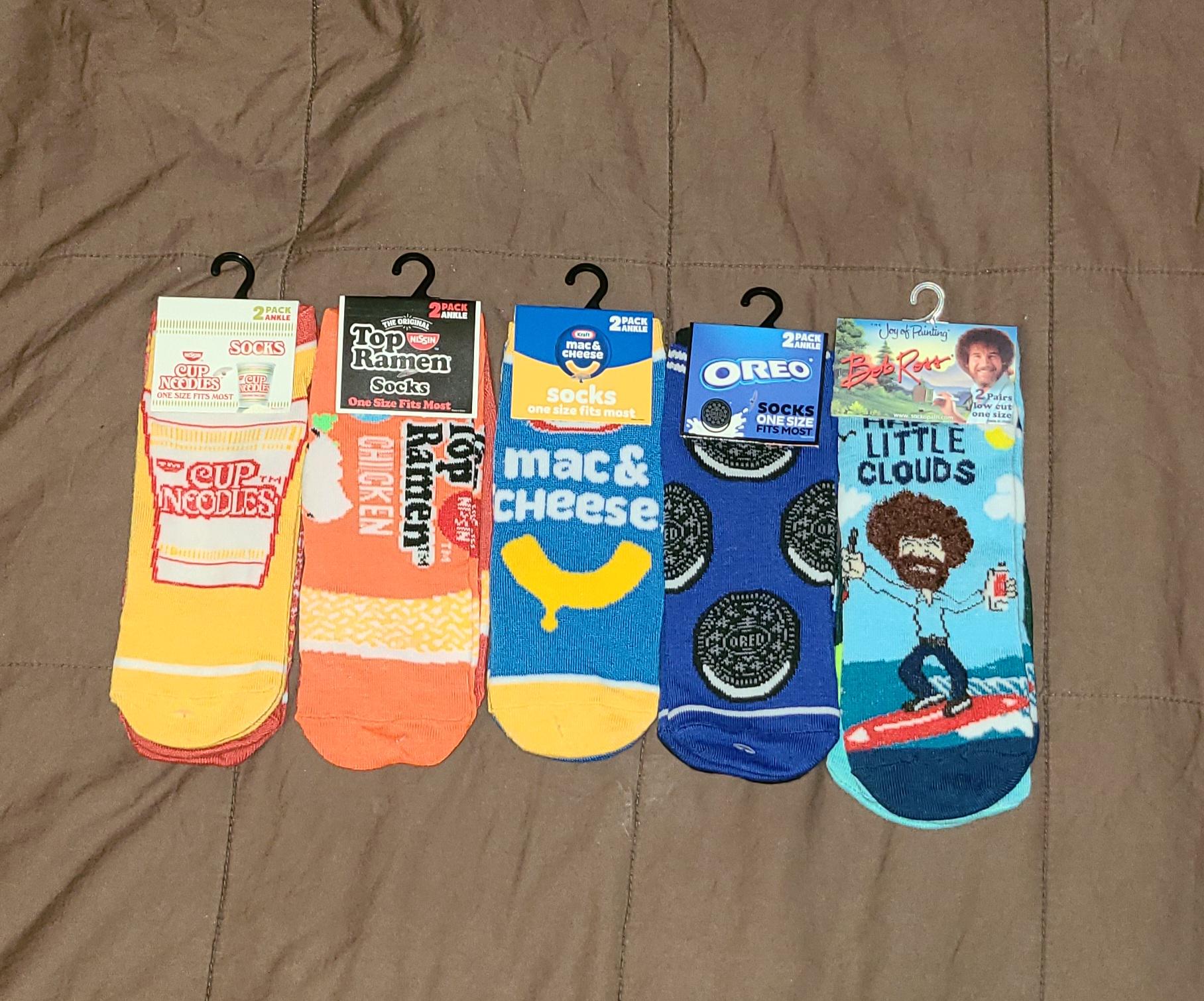 Novelty Socks Snacks Cereal Soda Chips Drinks 2 Pack No Show Socks - Etsy