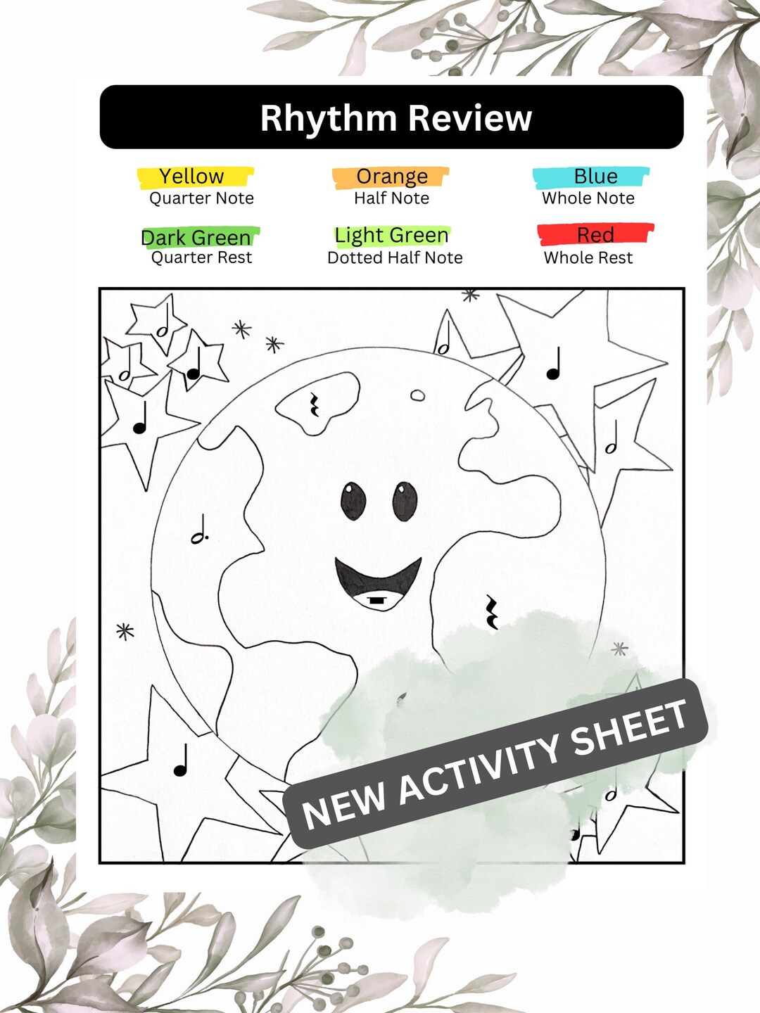 Rhythm Review Colouring Sheet - Etsy