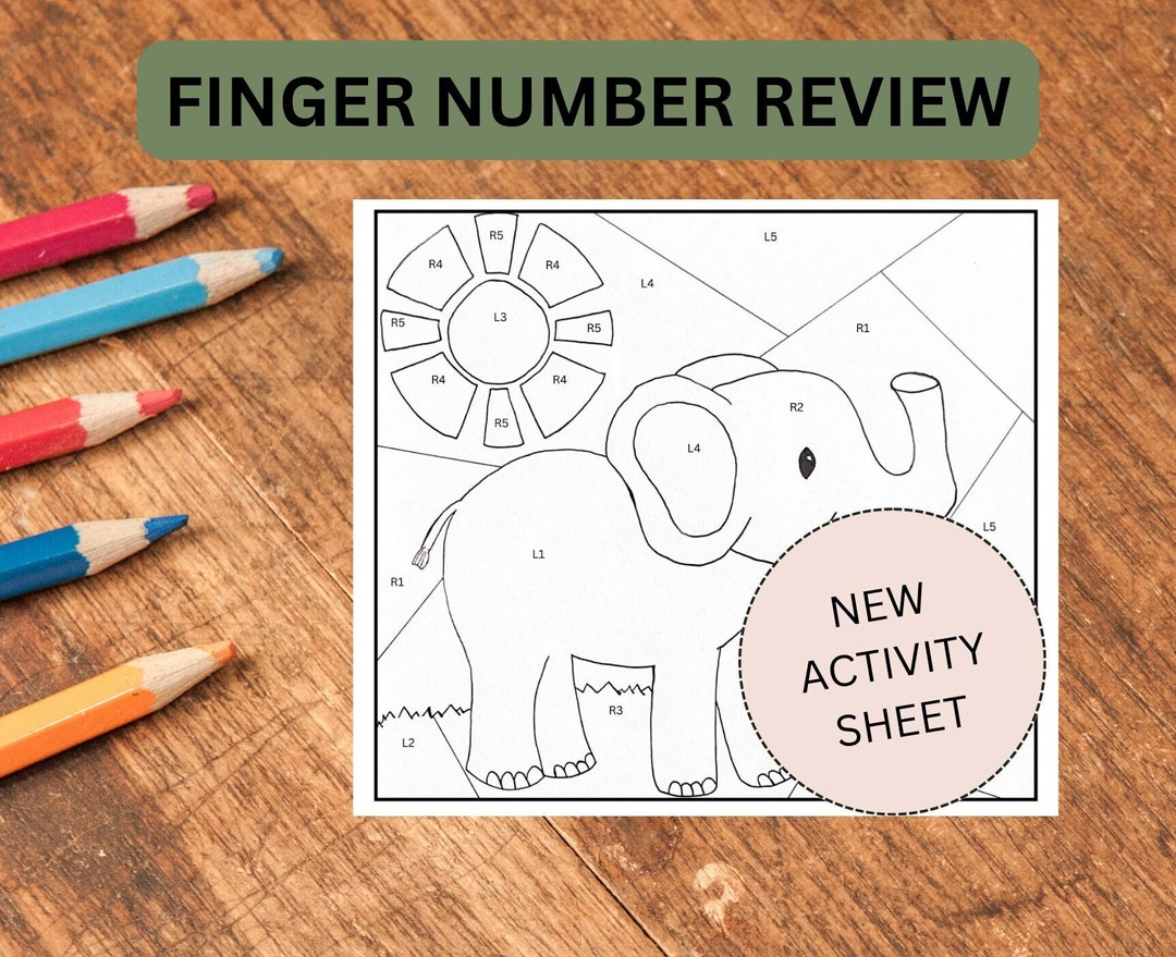 Finger Number Colouring Sheet - Etsy