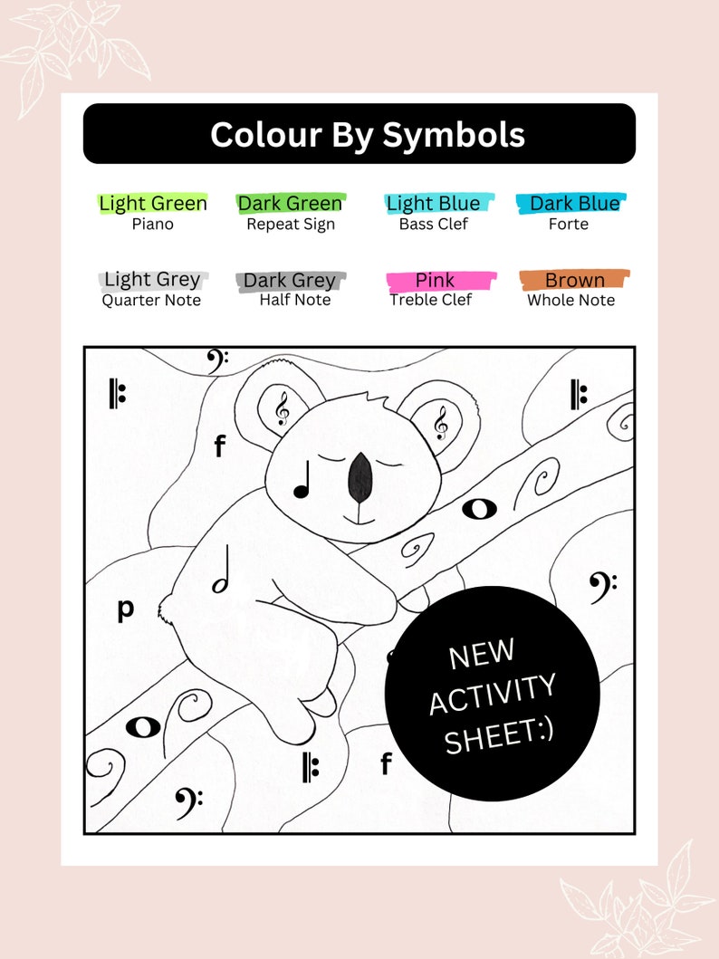 Colour by Musical Symbols - Etsy