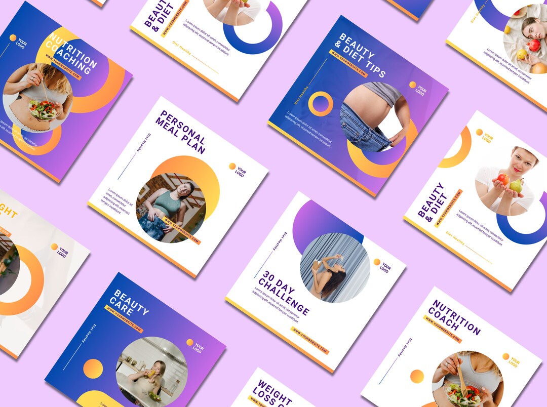 Fitness & Diet Instagram Post Template Fitness Business - Etsy