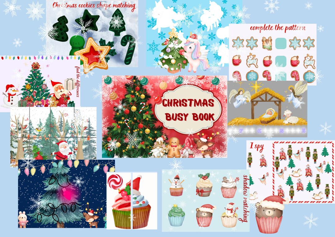 Christmas Busy Book Printable, Homeschool Xmas Gift for Kids Toddler ...