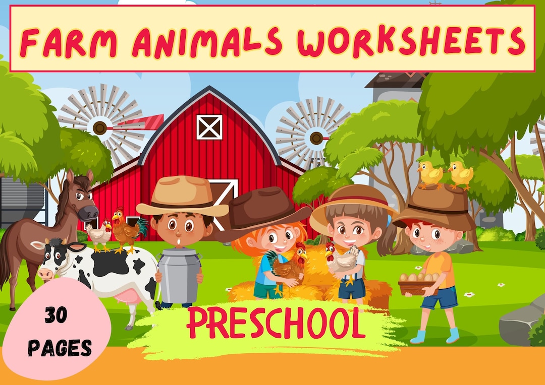 Farm Animals - Worksheets Games Puzzles Fun Activity for Kids Preschool ...