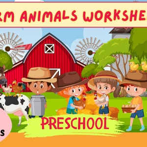 Farm Animals - Worksheets Games Puzzles Fun Activity for Kids Preschool ...