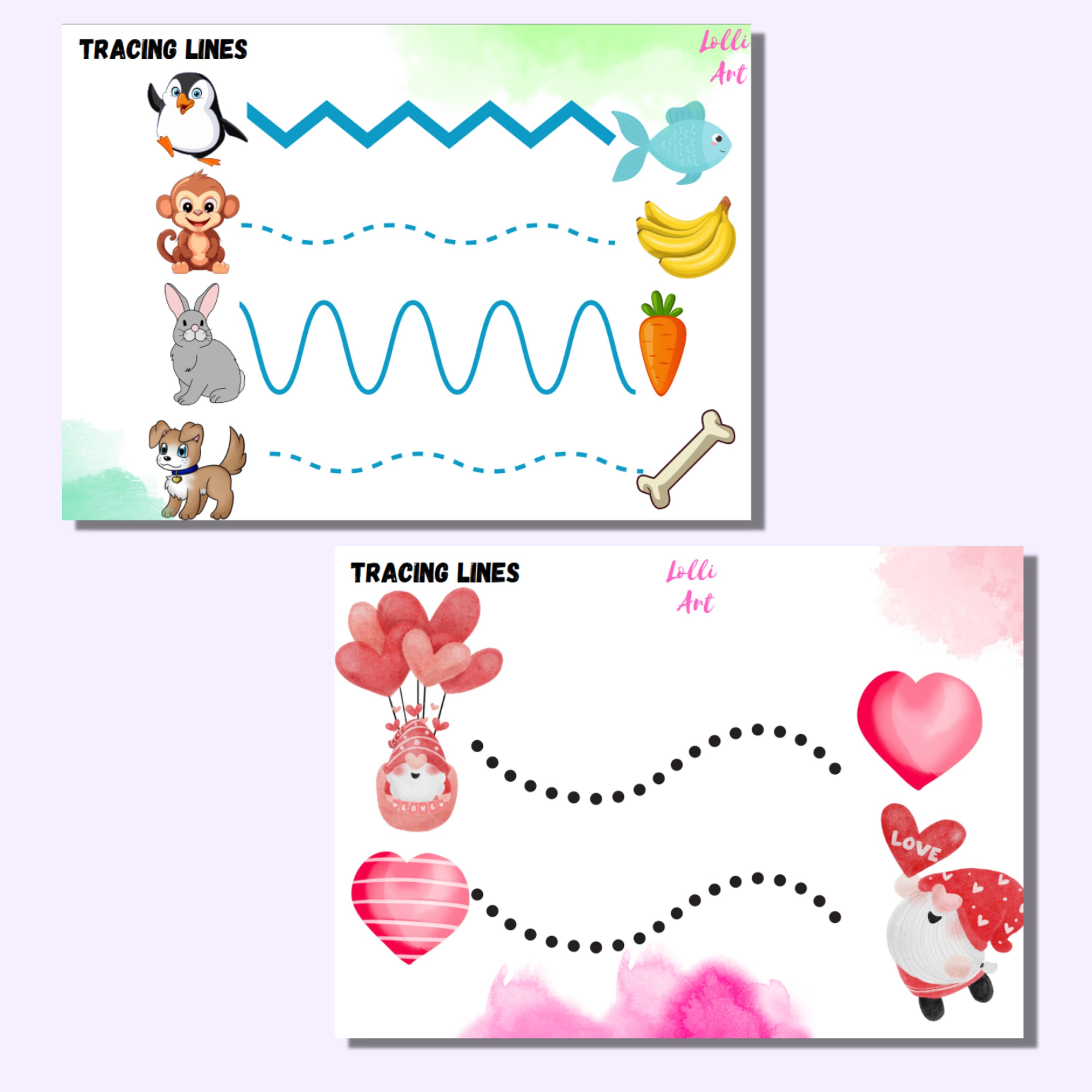 Trace the Lines Preschool Worksheets, Line Tracing, Fine Motor Skills ...