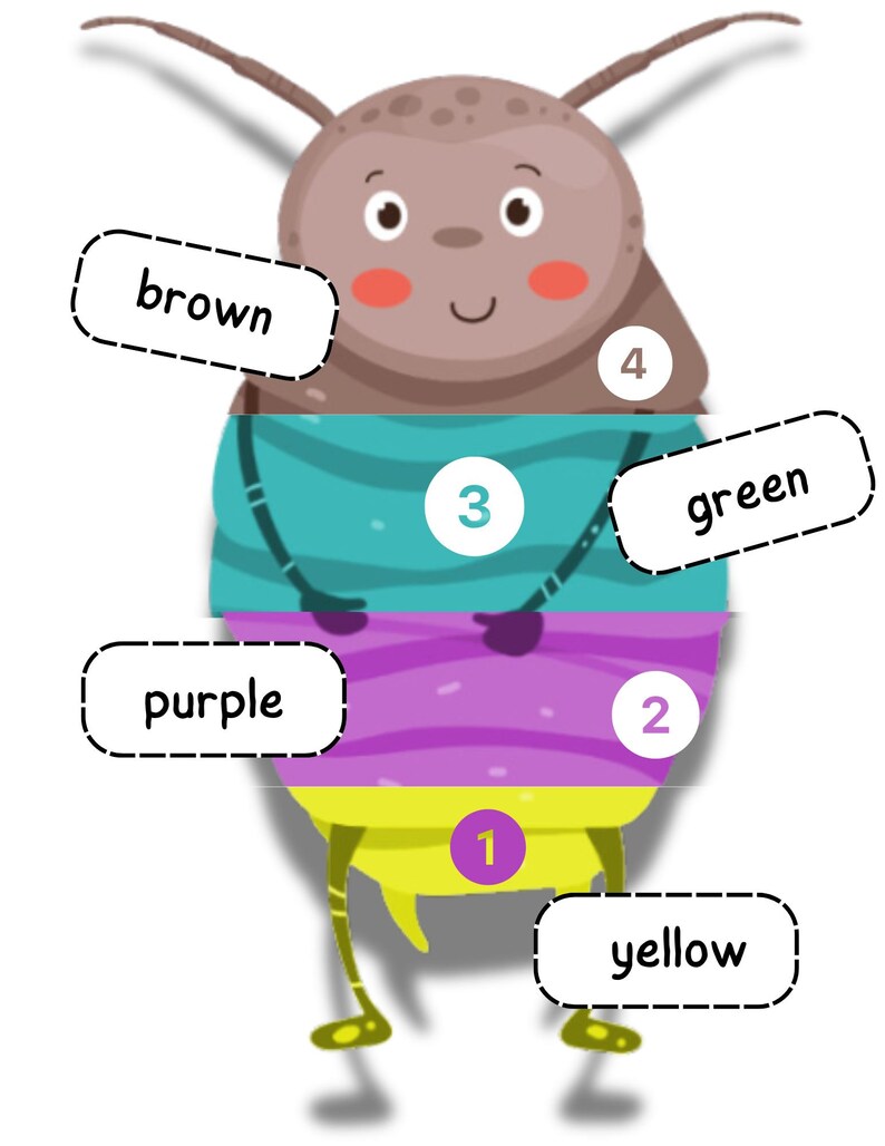 Bug Numbers 1-4 Printable Activity. Toddler and Preschool Number Order ...