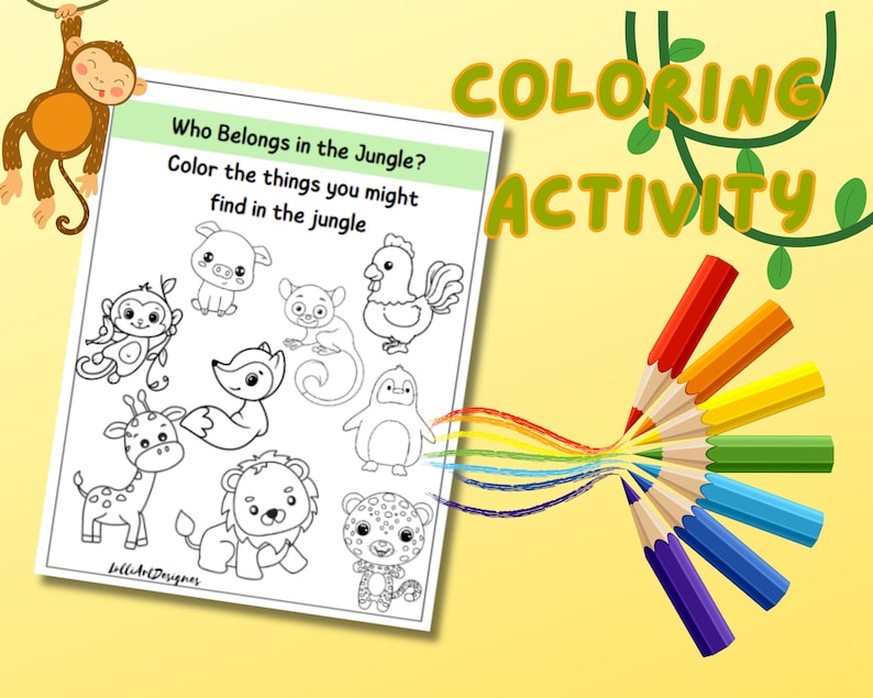 Printable Jungle Worksheets for Kids Jungle Animals Activities Jungle ...