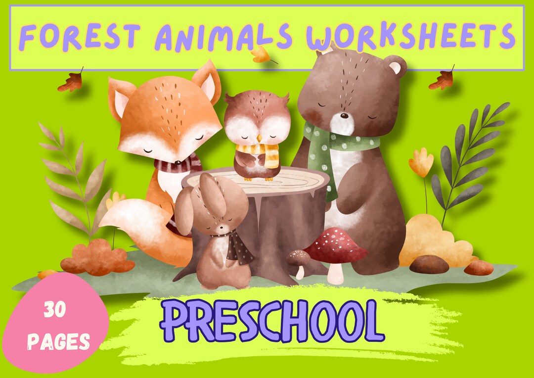 Forest Animals -worksheets Games Puzzles Fun Activity for Kids ...