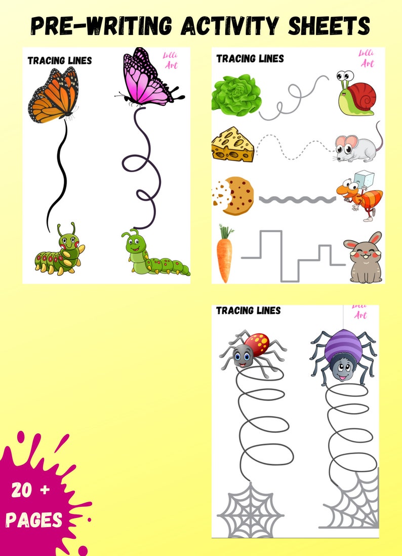 Trace the Lines, Preschool Worksheets, Line Tracing, Fine Motor Skills ...
