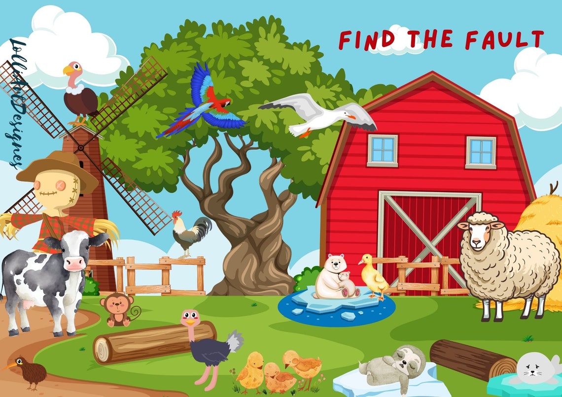 Farm Animals - Worksheets Games Puzzles Fun Activity for Kids Preschool ...