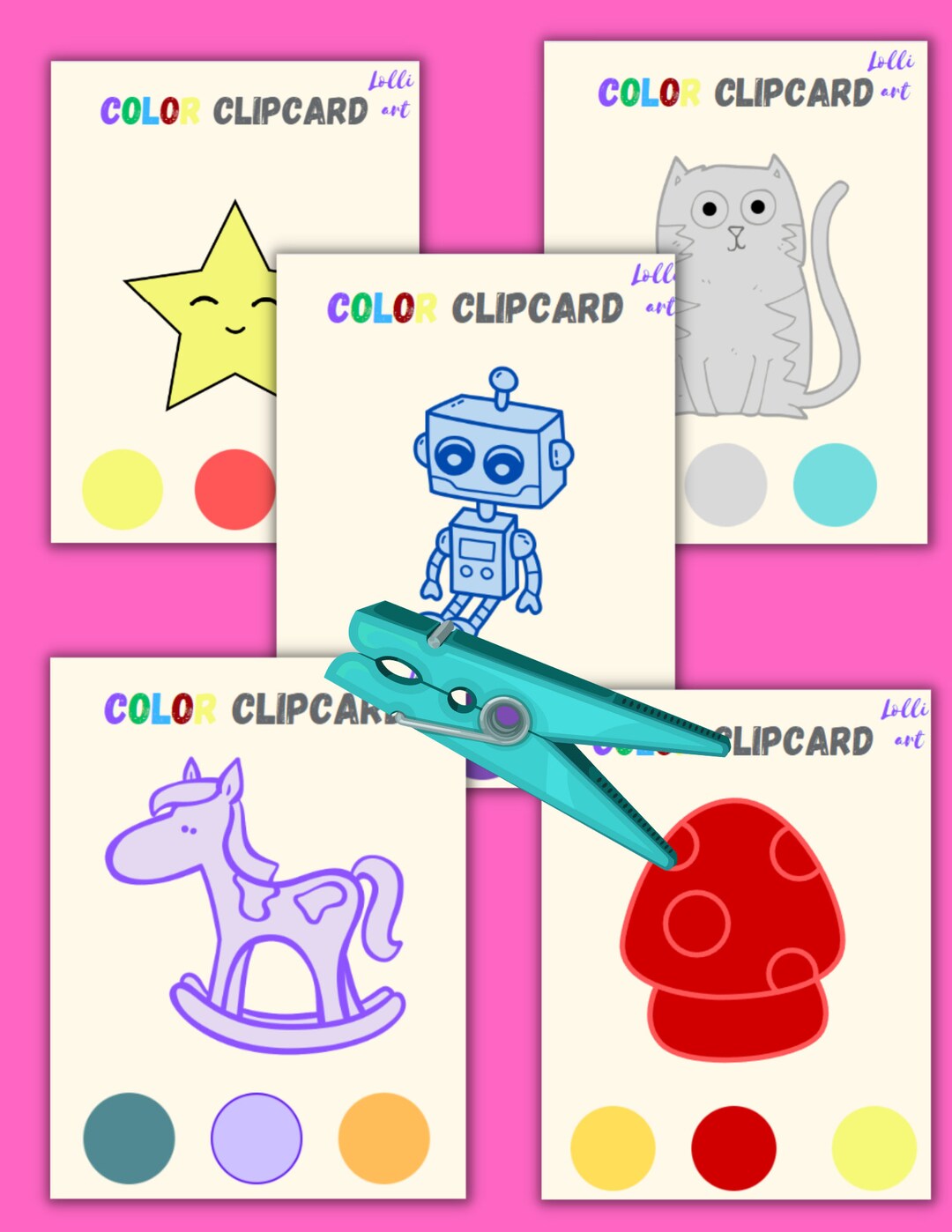 Early Learning Color Clip Cards - Etsy Australia