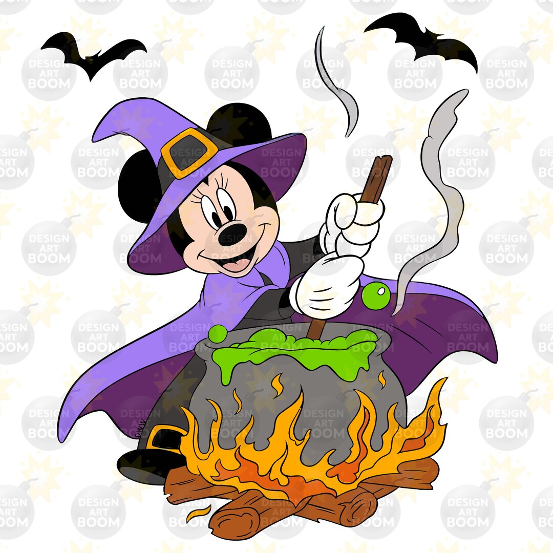 Micky Cauldron Witch Happy Halloween Halloween PNG File - Etsy
