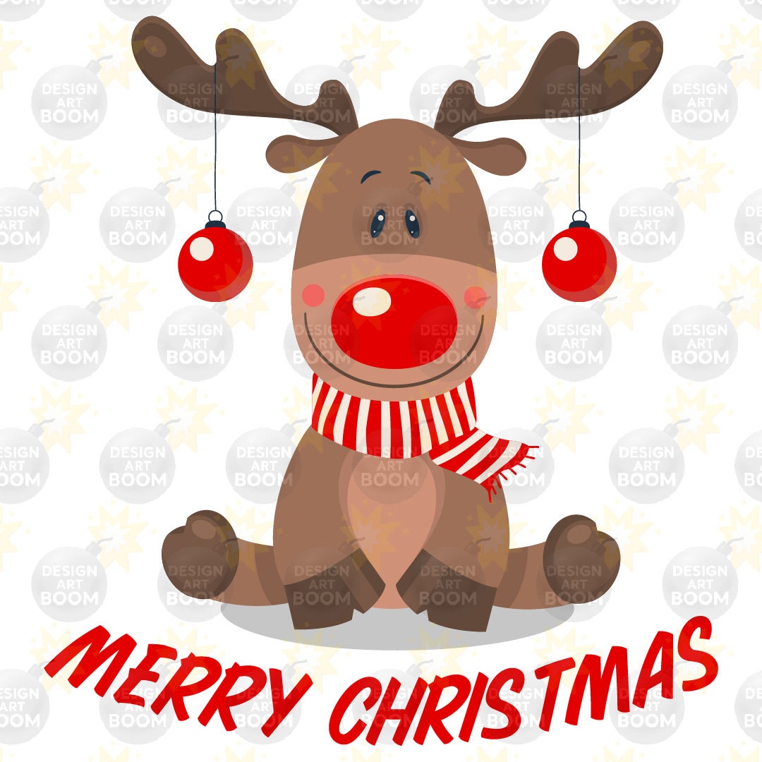 Deer Happy Christmas Christmas Png Merry Christmas Png - Etsy
