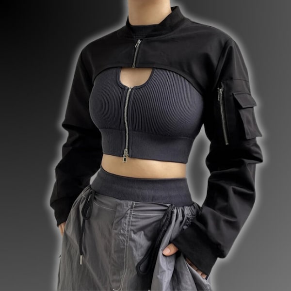 Techwear Crop Top - Etsy