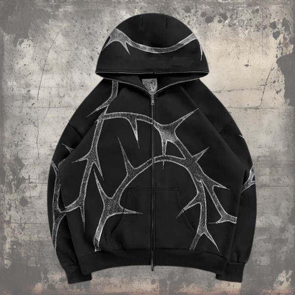 Goth Sweatshirt Y2k - Etsy