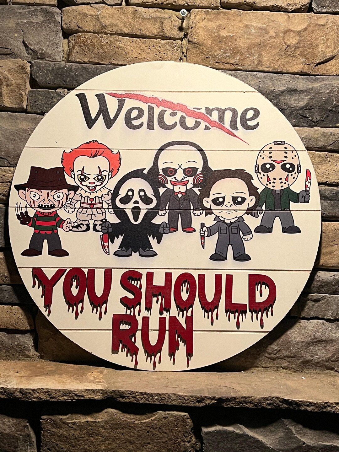 Welcome Horror You Should Run Sign, Halloween Gift, Happy Halloween ...