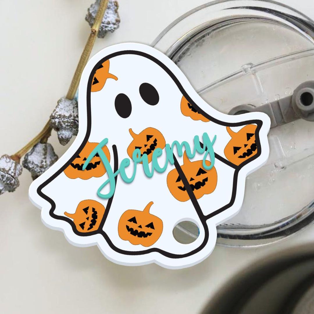 Custom Stanley Ghost Name Plate, Halloween Tumbler Name Plate ...