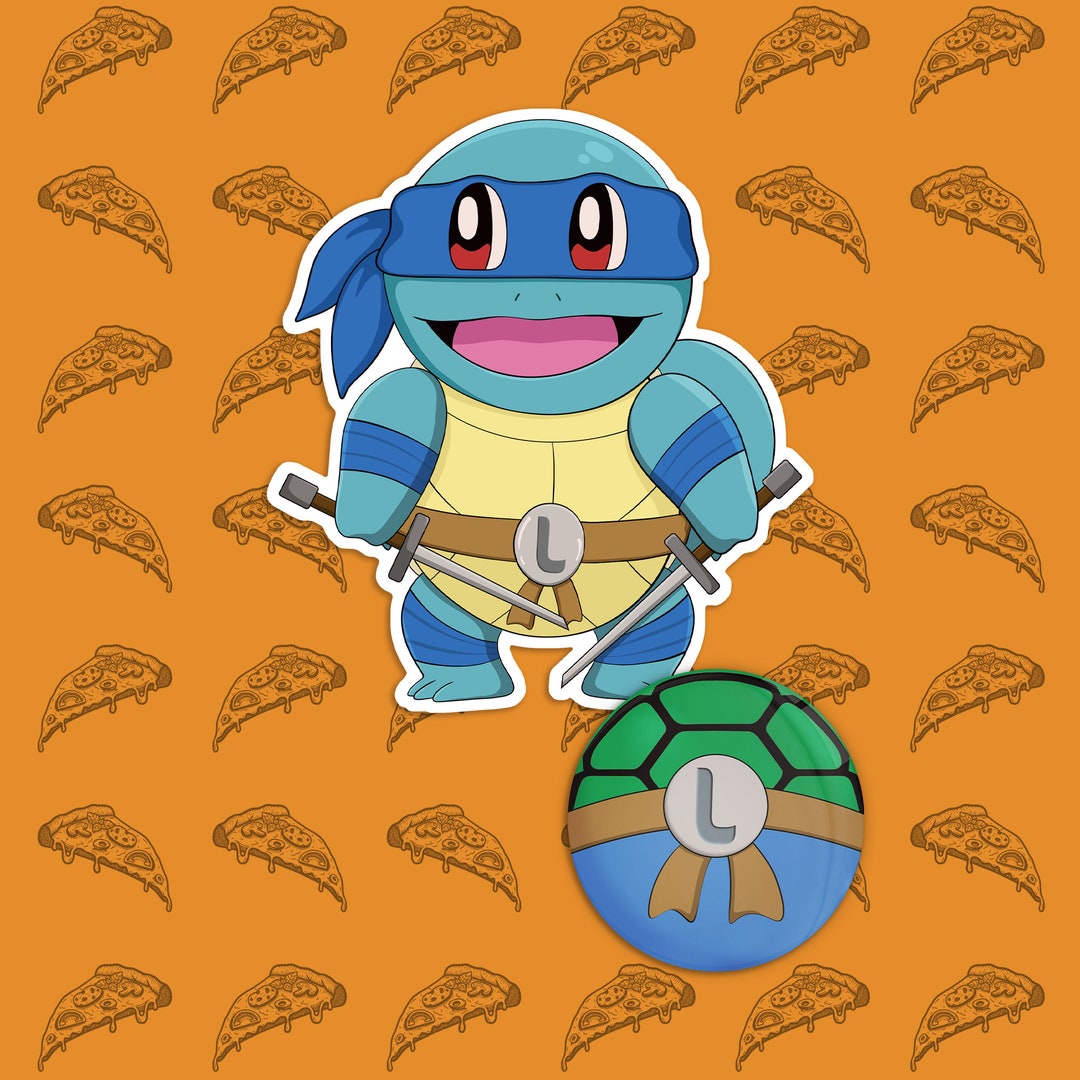 Ninja Squirtle Sticker & Badge Set - Leonardo - Etsy