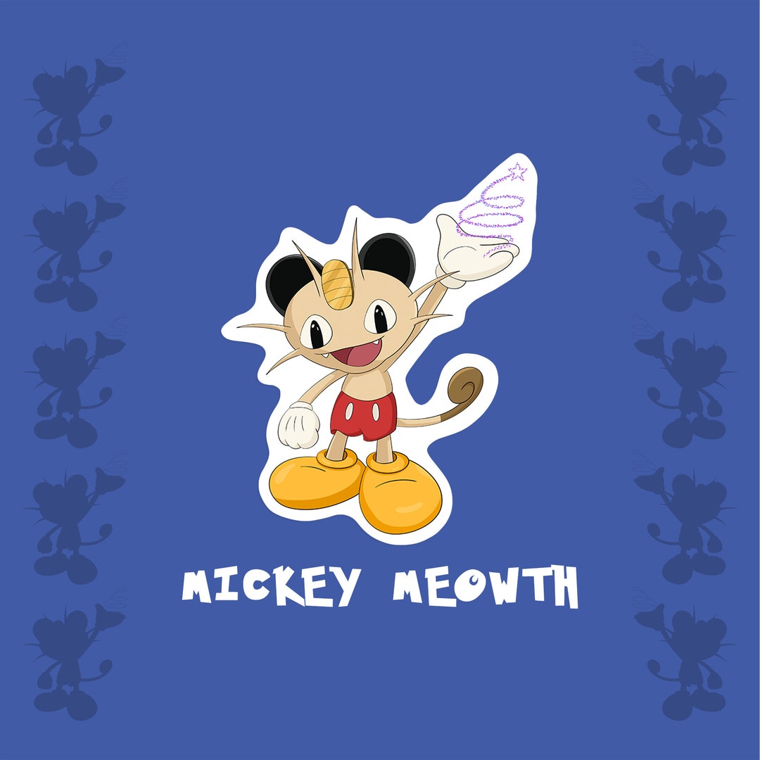 Mickey Meowth Sticker - Etsy