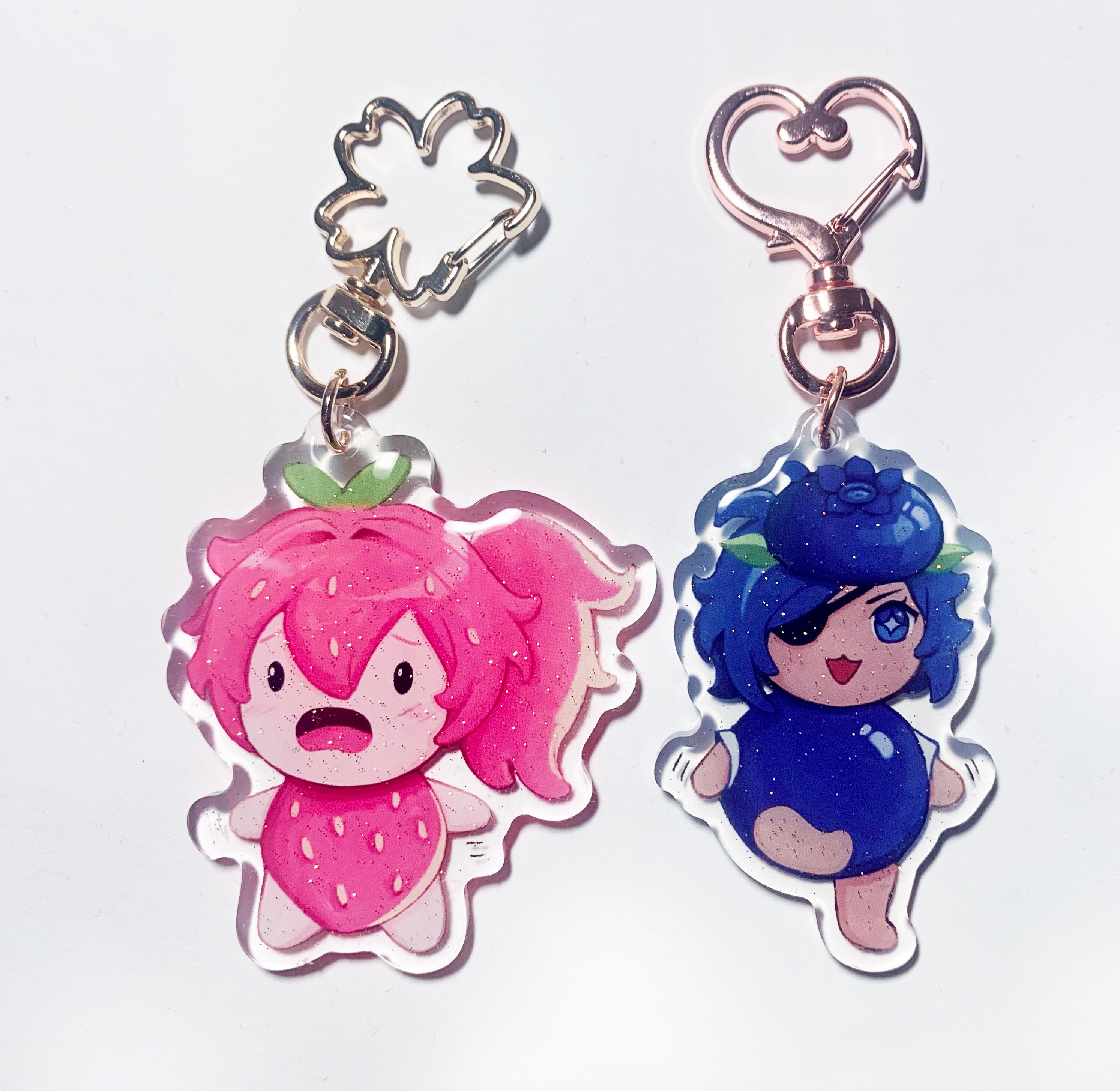 Blueberry Kaeya & Strawberry Diluc Genshin Impact Acrylic Keychain ...