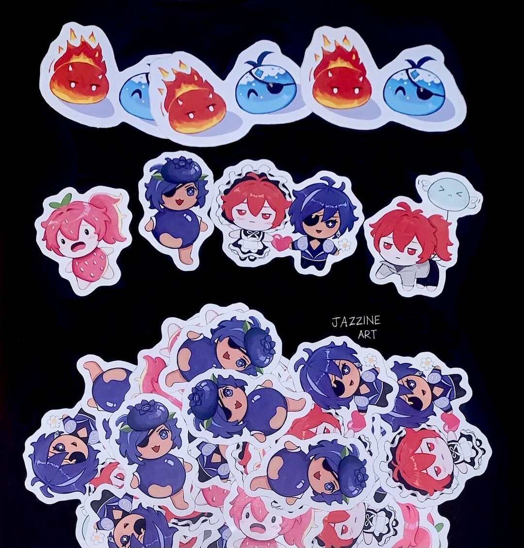 Blueberry Kaeya & Strawberry Diluc - Genshin Impact 2 Inch 5 Sticker ...
