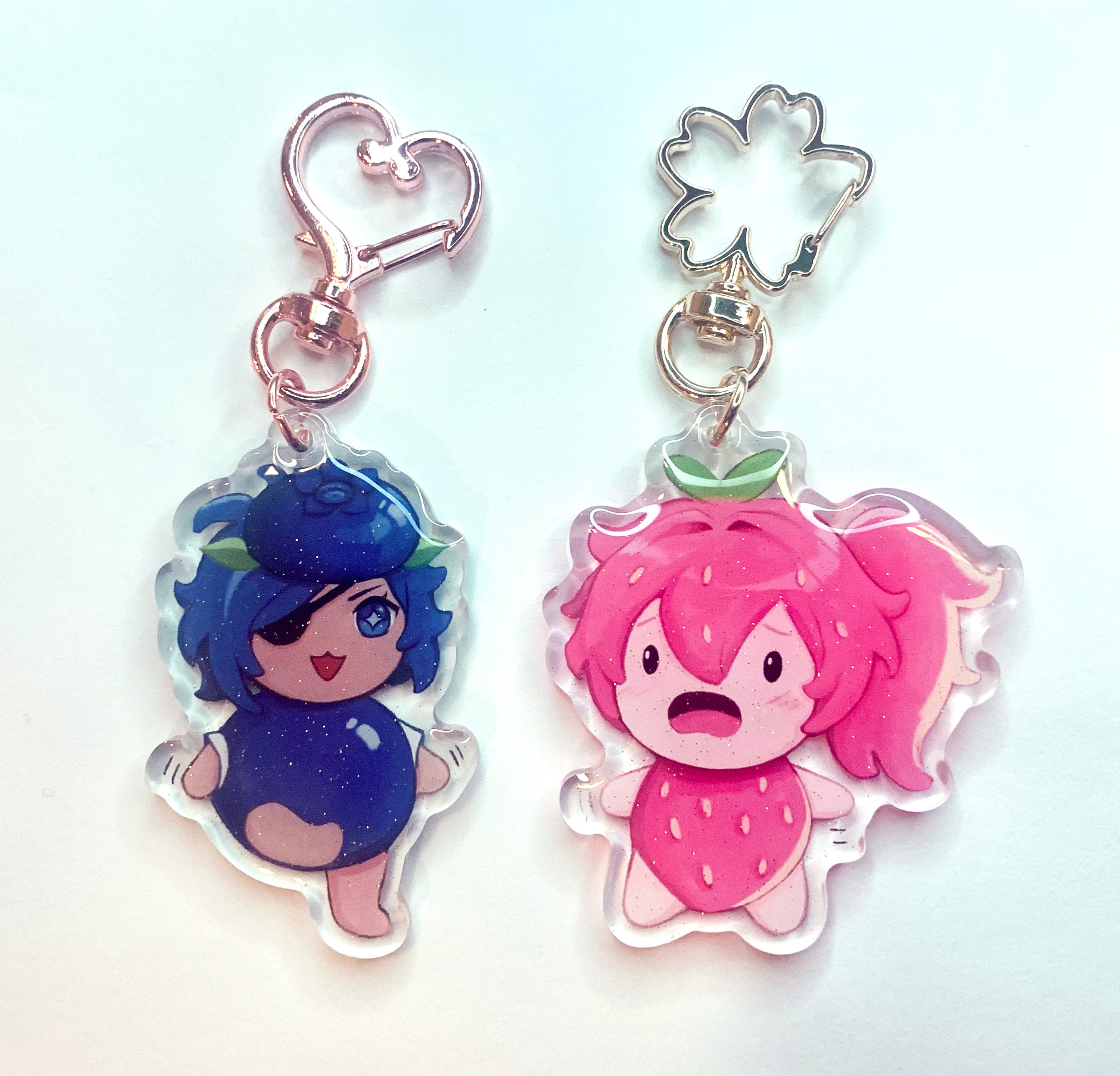 Blueberry Kaeya & Strawberry Diluc Genshin Impact Acrylic Keychain ...