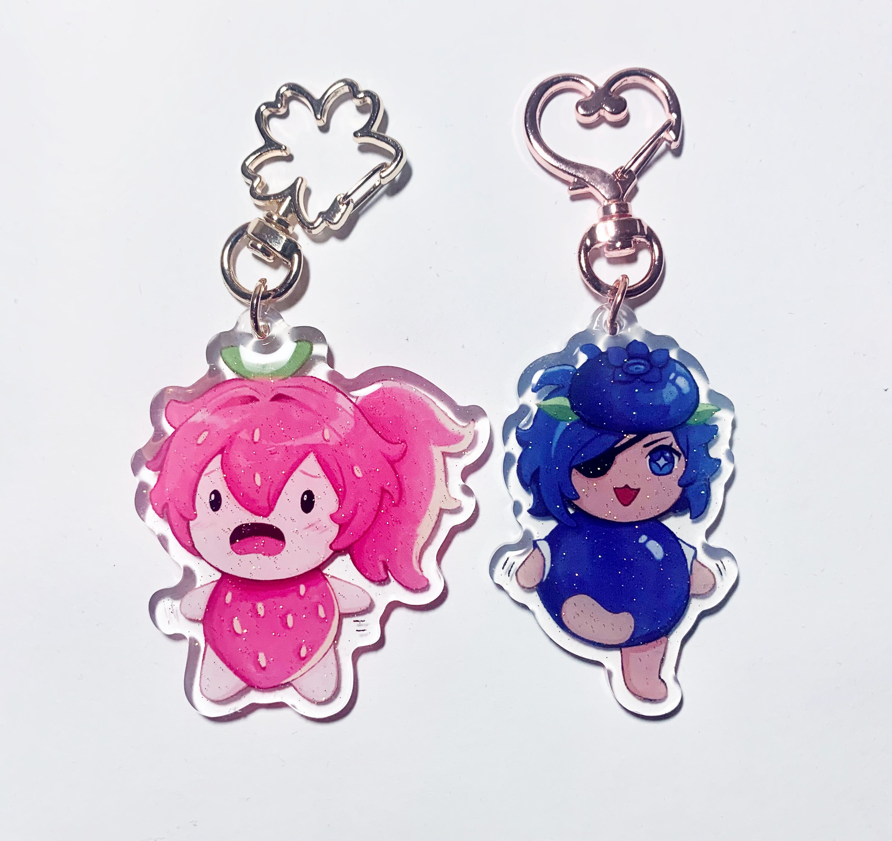 Blueberry Kaeya & Strawberry Diluc Genshin Impact Acrylic Keychain ...