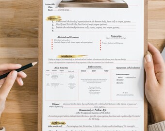 Personalized Lesson Plan Template - Etsy