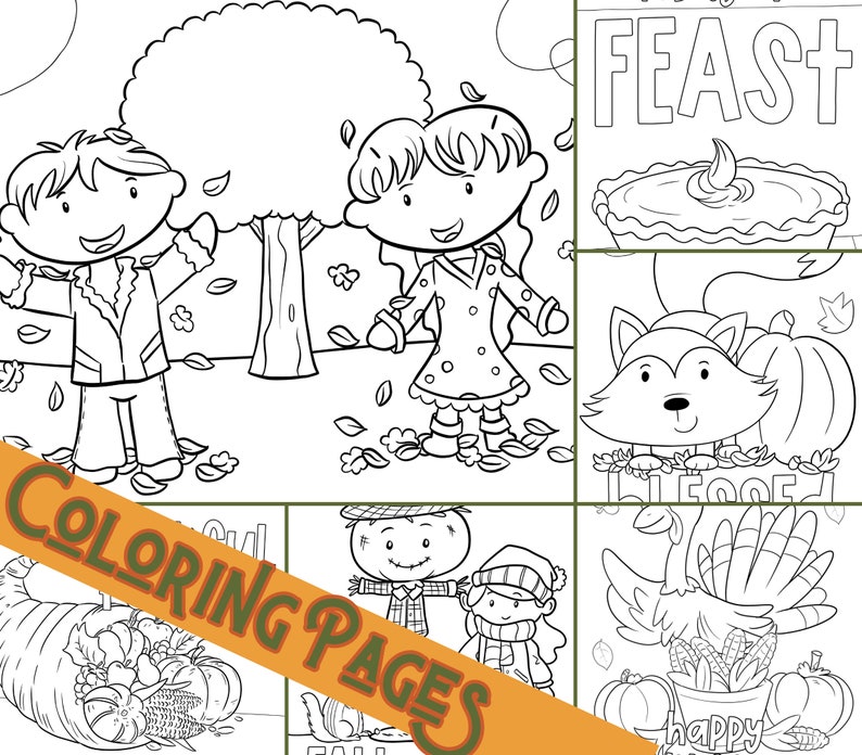 Fall Coloring Pages | Food Coloring| Thankgiving Fun| Thankgiving Games ...