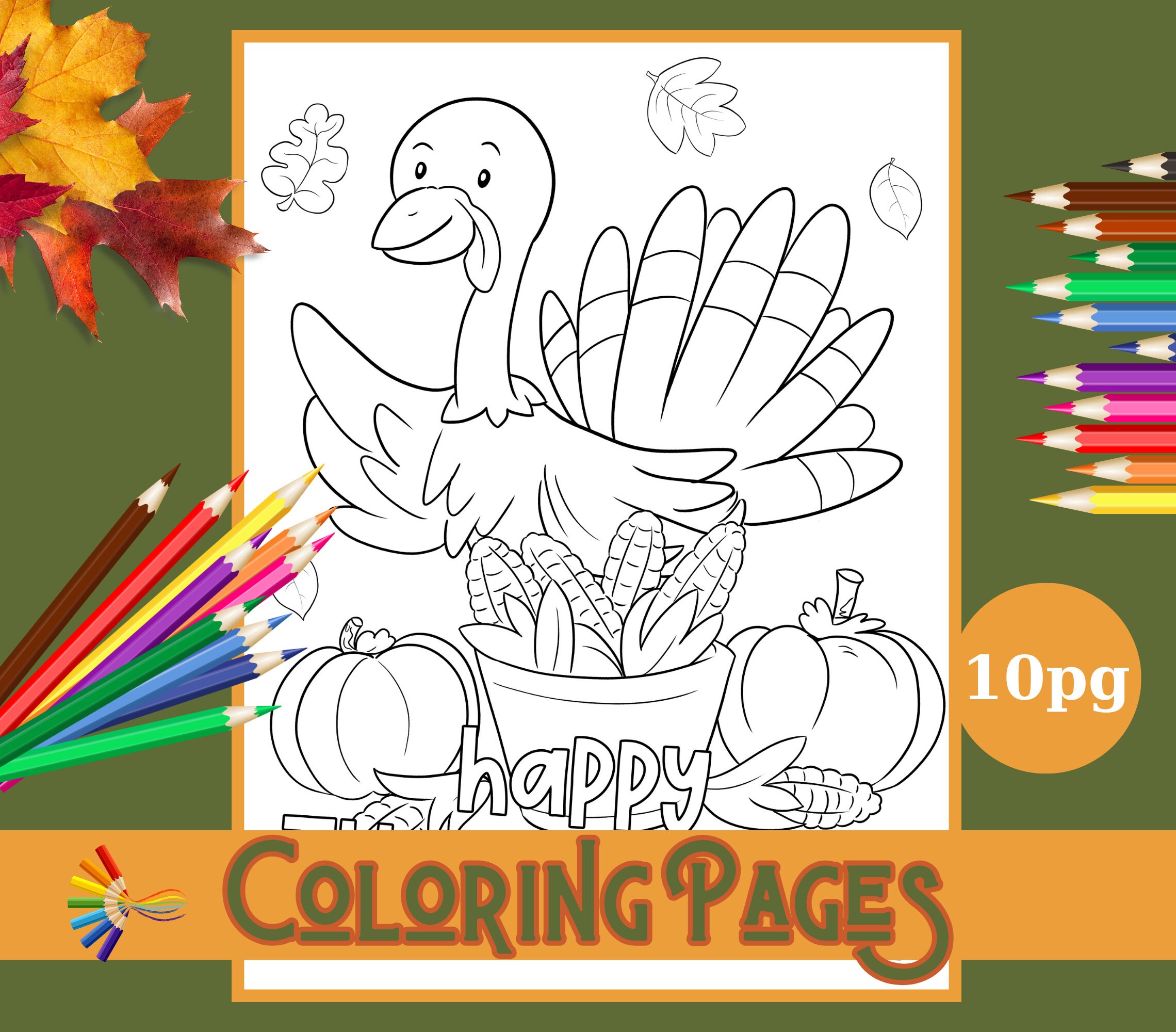 Fall Coloring Pages | Food Coloring| Thankgiving Fun| Thankgiving Games ...