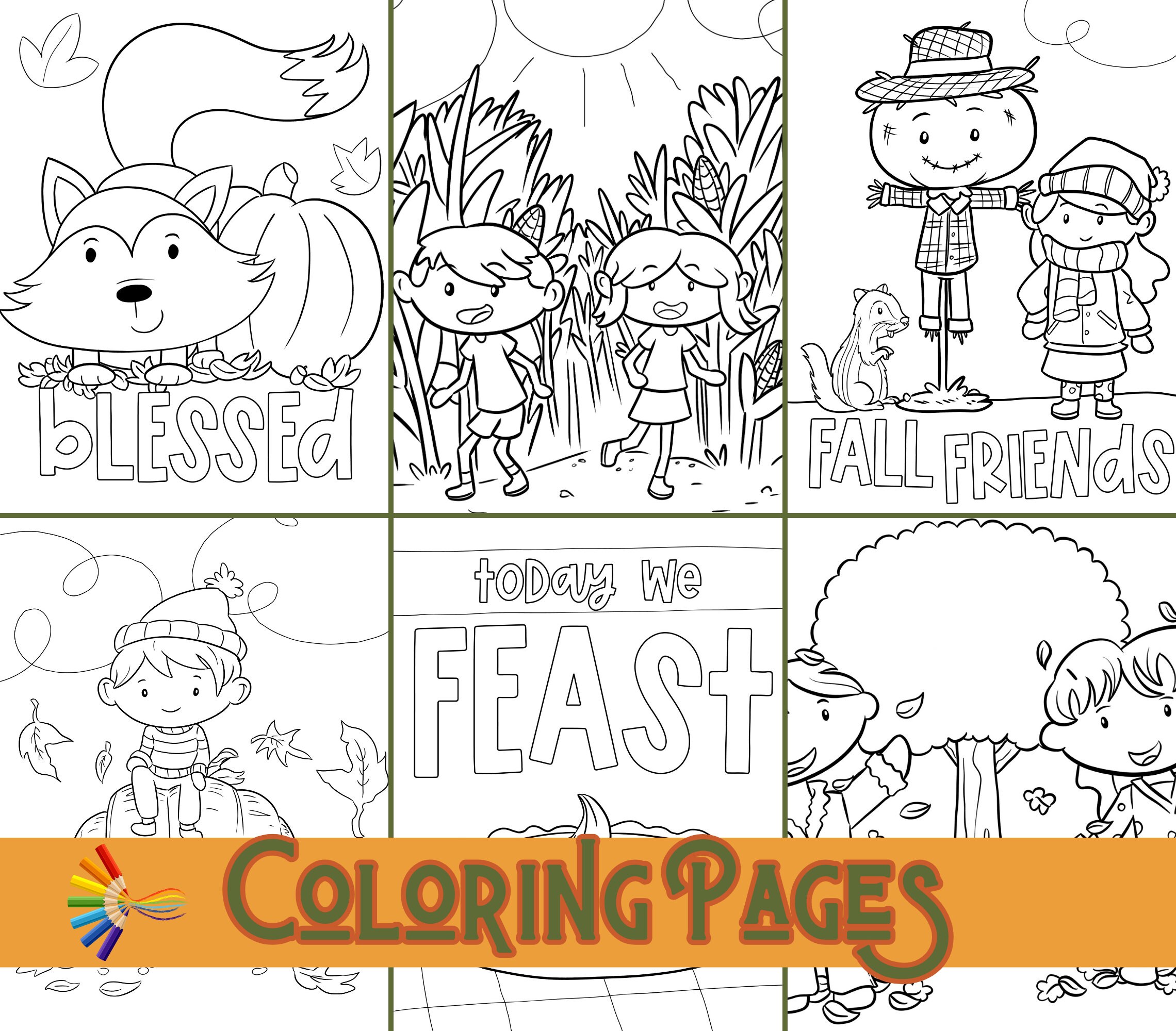 Fall Coloring Pages | Food Coloring| Thankgiving Fun| Thankgiving Games ...
