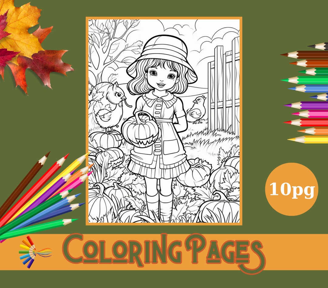 Thanksgiving Coloring Pages - Set of 10| Fall Coloring Pages for Kids ...