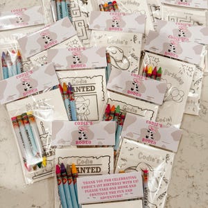 Cowgirl Party Coloring Packs + Crayons, Customizable Rodeo Birthday ...